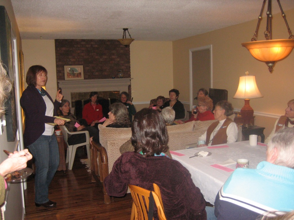 MK at potluck - Women for Living in Community